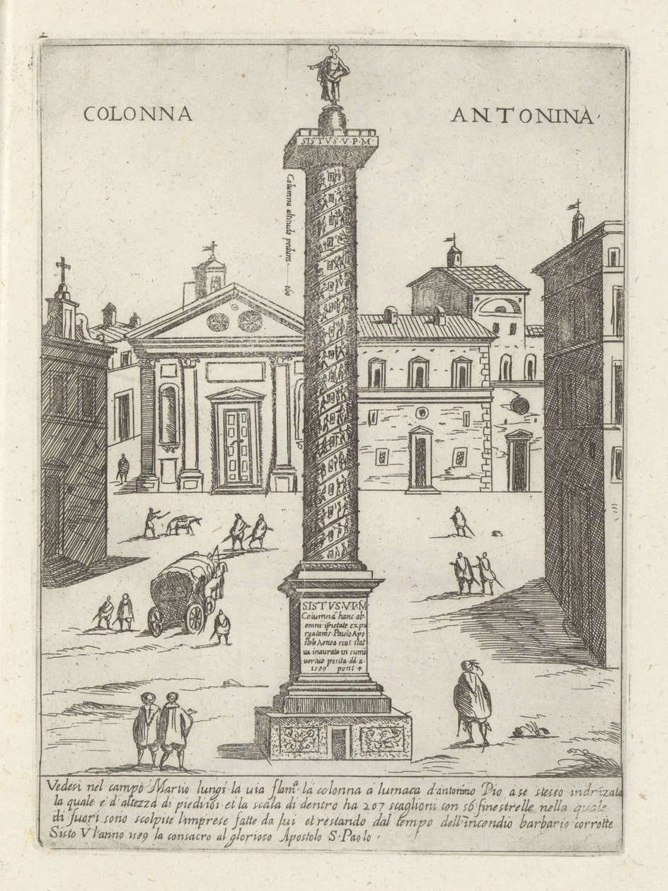Column of Marcus Aurelius in Rome by Giovanni Maggi