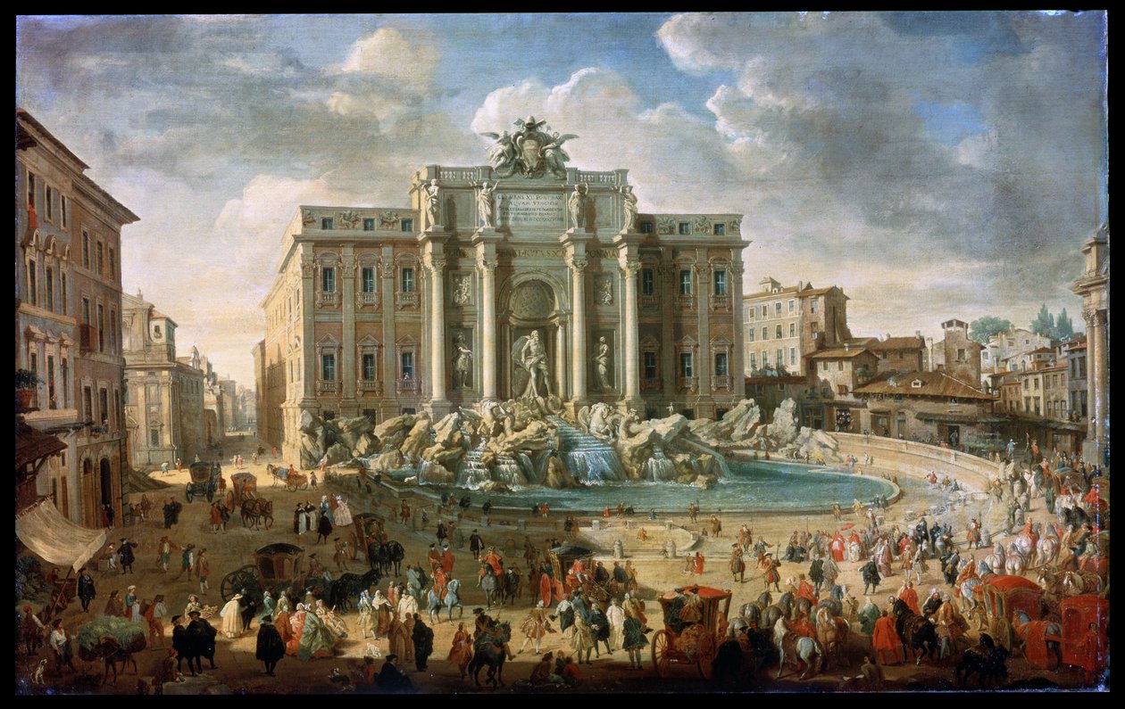 The Trevi Fountain in Rome, Pope Benedict XIV Visits the Trevi Fountain ...