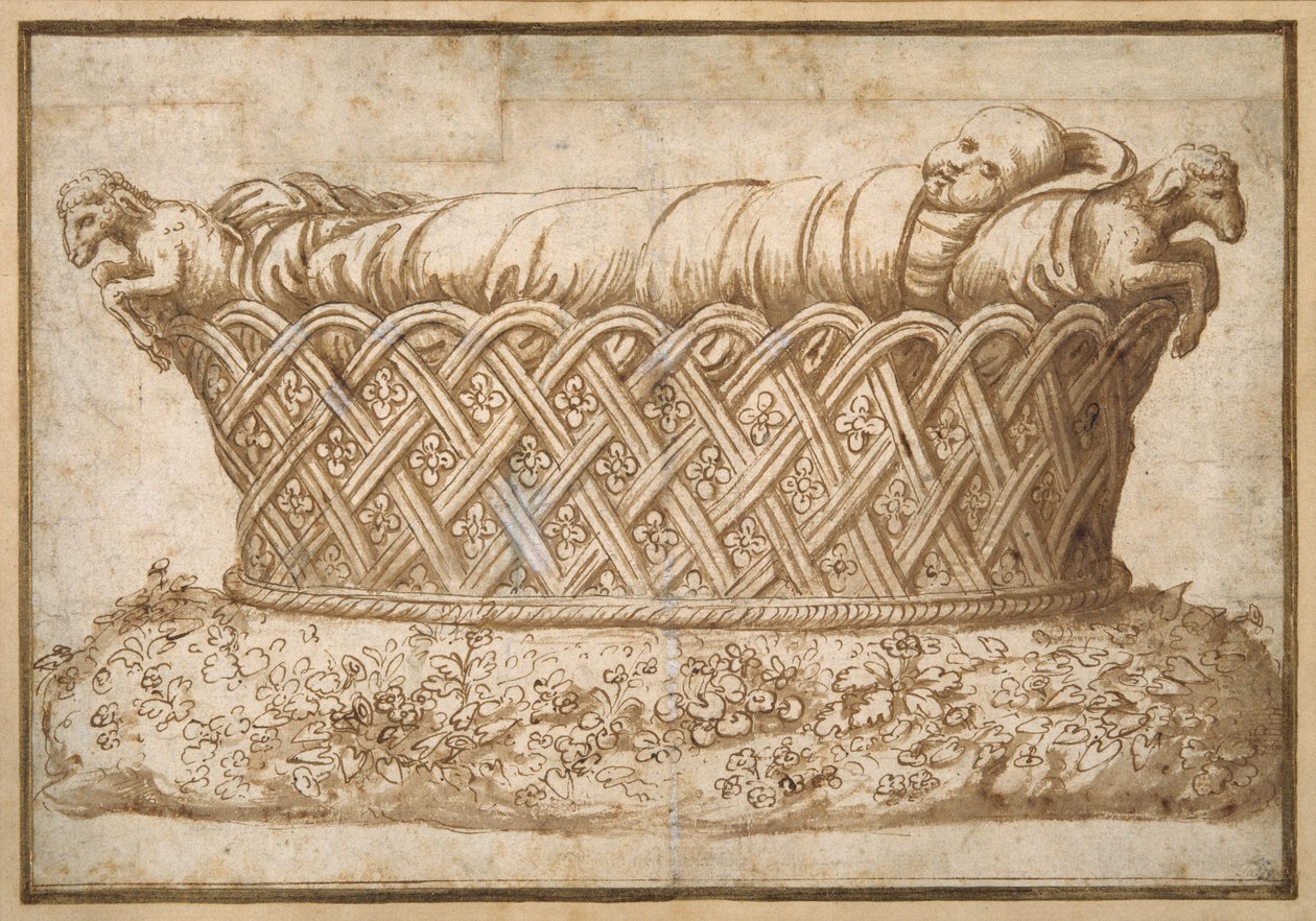 Design for an infant's tomb by Giulio Romano