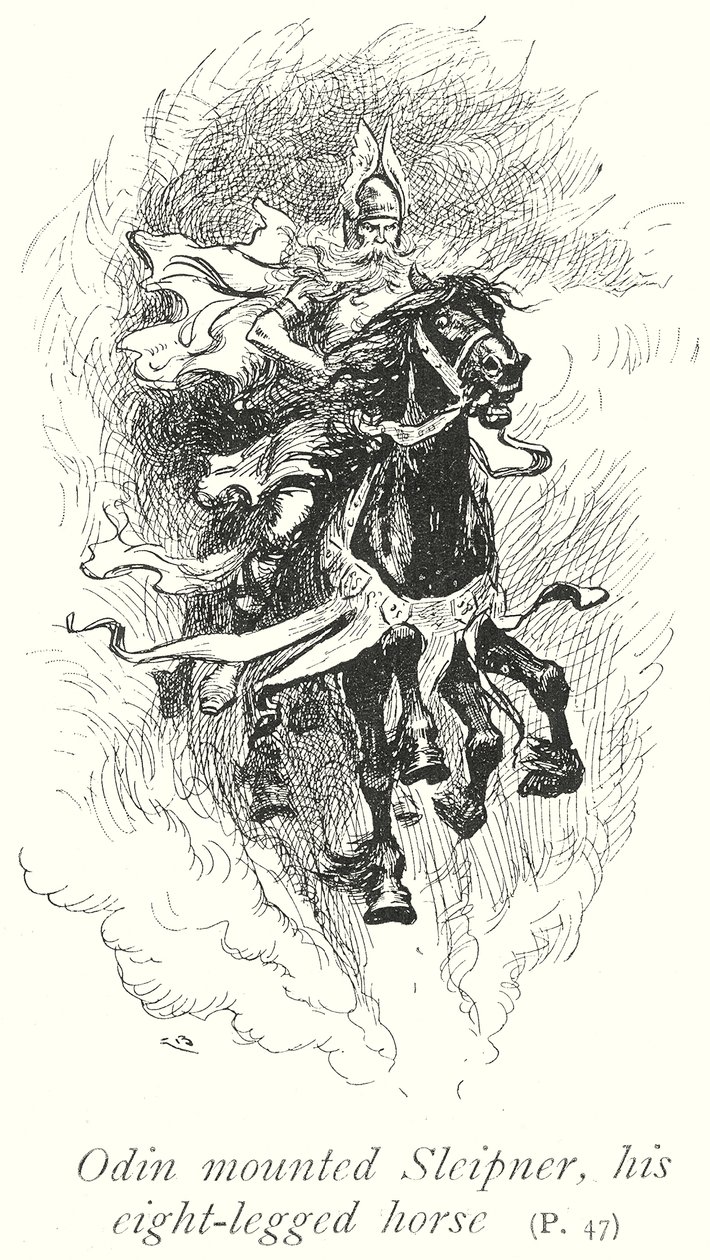 Odin Mounted Sleipner, His Eight-Legged Horse