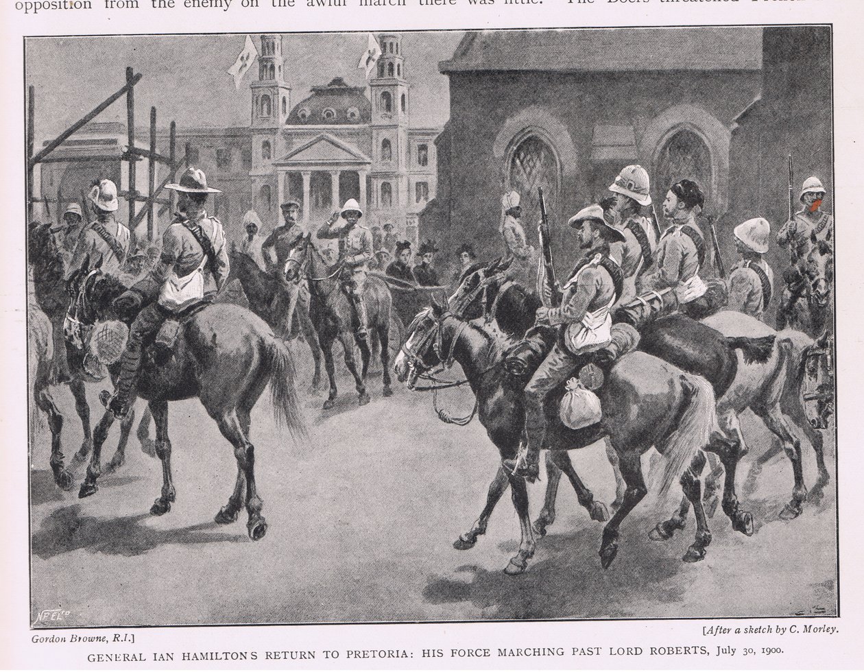 General Ian Hamilton's Return to Pretoria: His Force Marching Past Lord ...