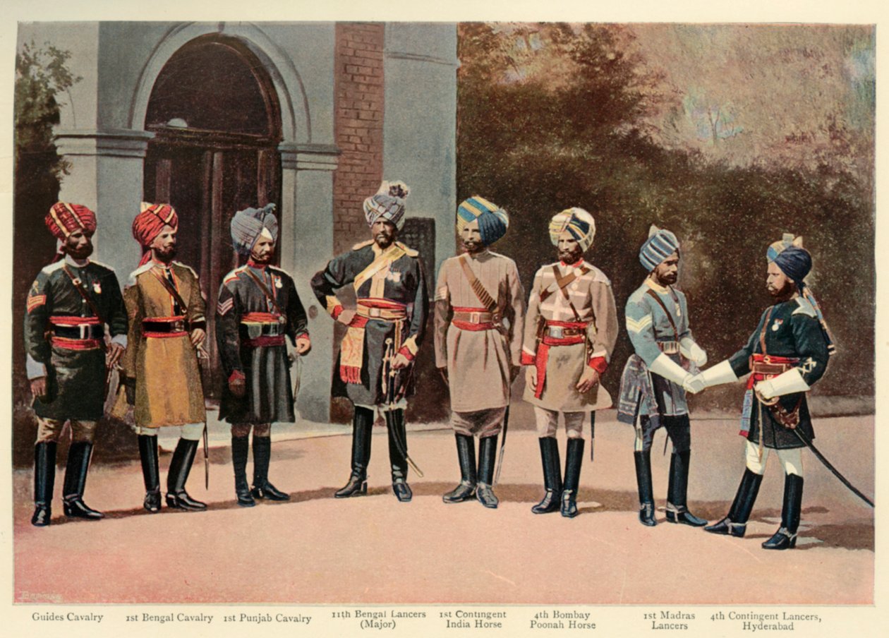 Types of Indian Cavalry by Gregory and Co: Fine art print