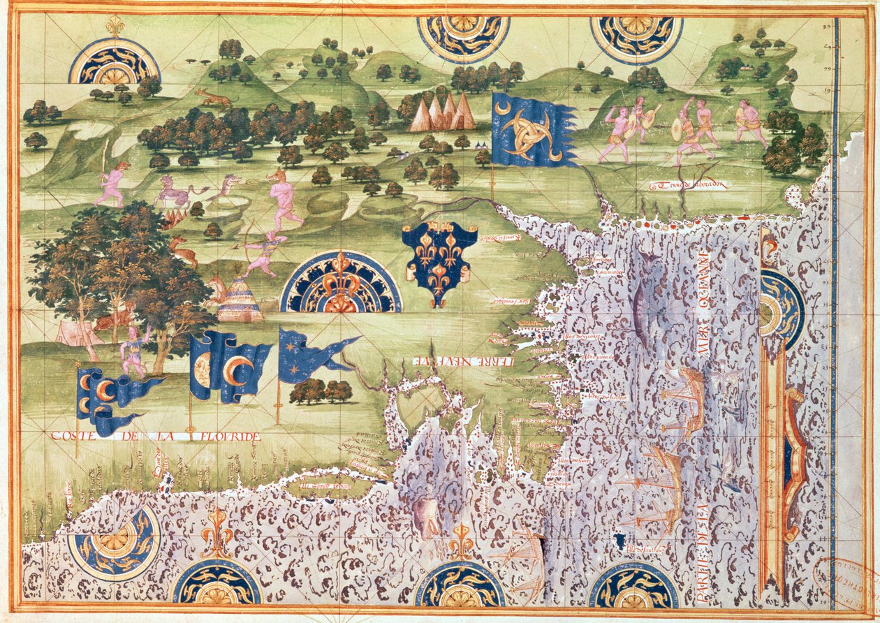 Map of Florida, Canada and Labrador (from 'Cosmographie Universelle')