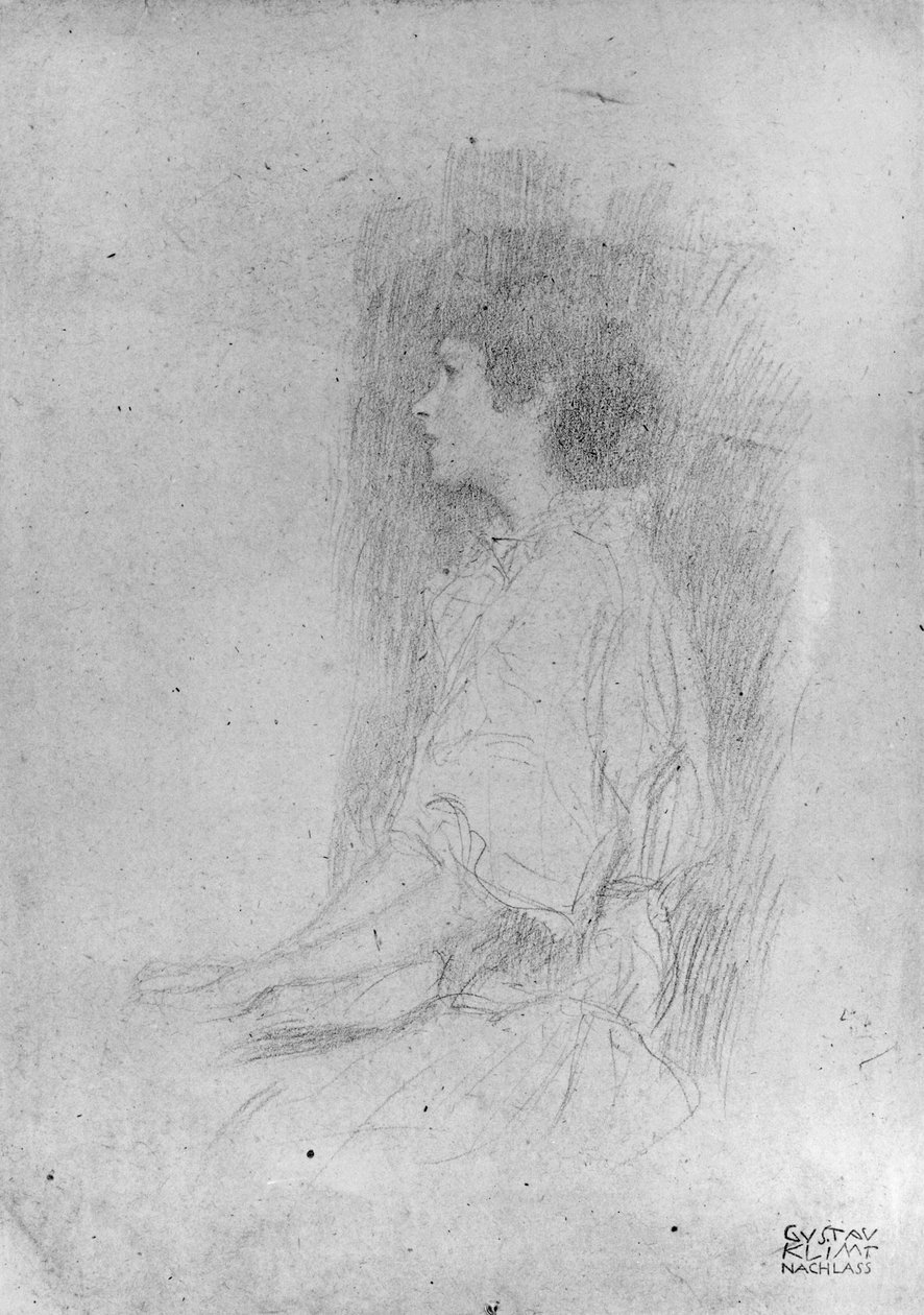 Seated Girl in Shadow by Gustav Klimt: Buy fine art print