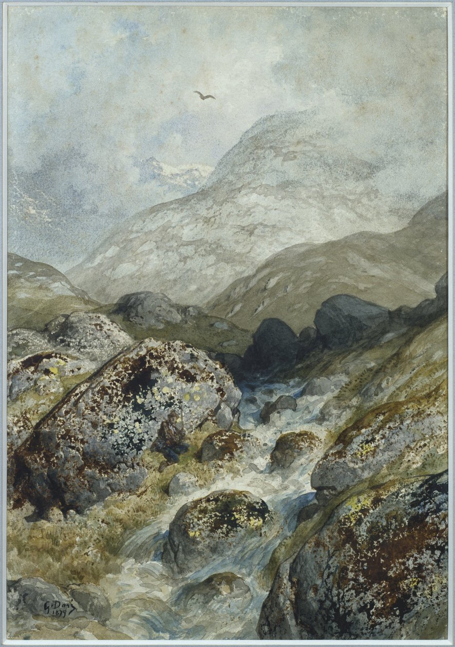 Fishing in the Mountains by Gustave Dore: Fine art print