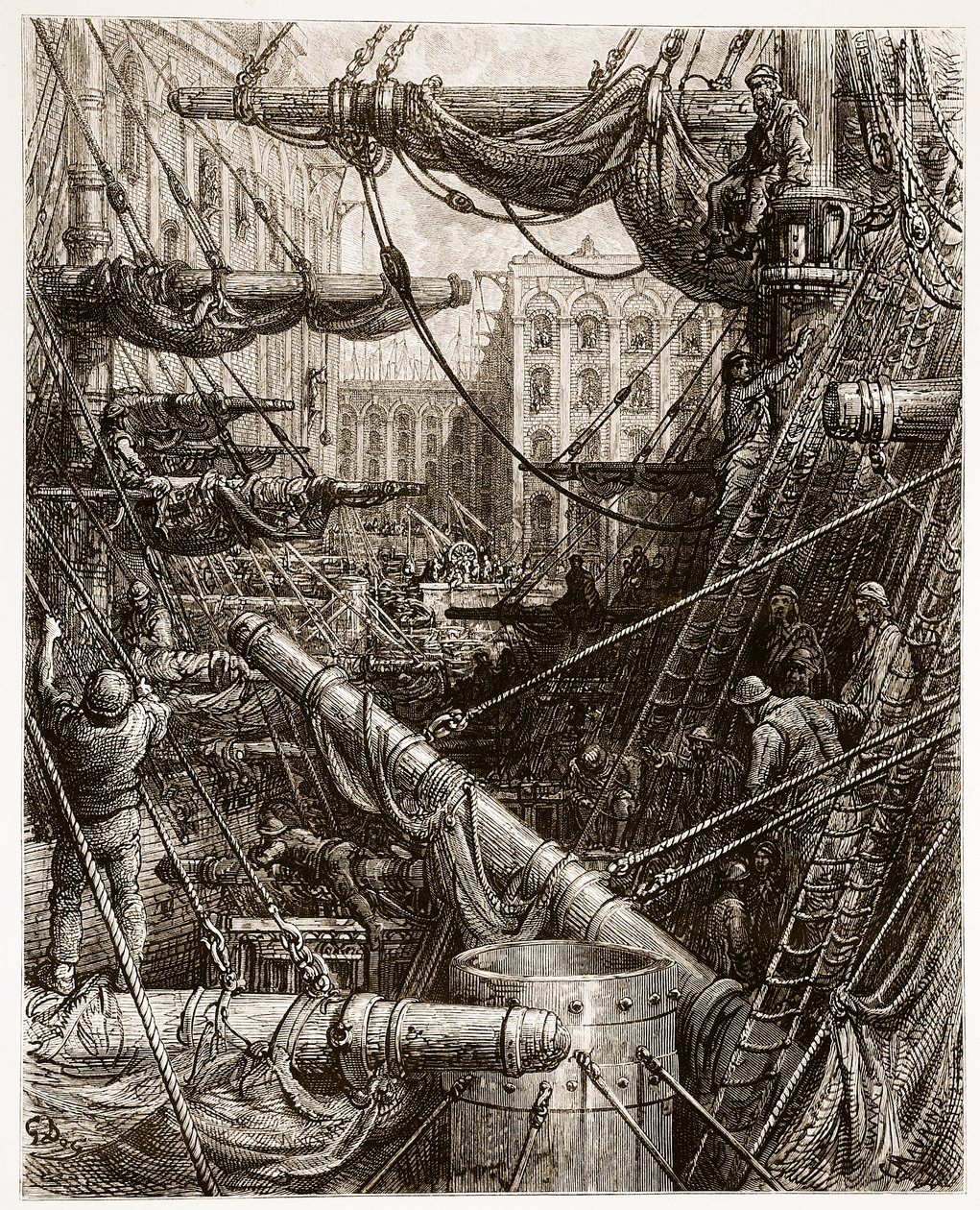 Inside the Docks, from 'London, a Pilgrimage', written by William ...