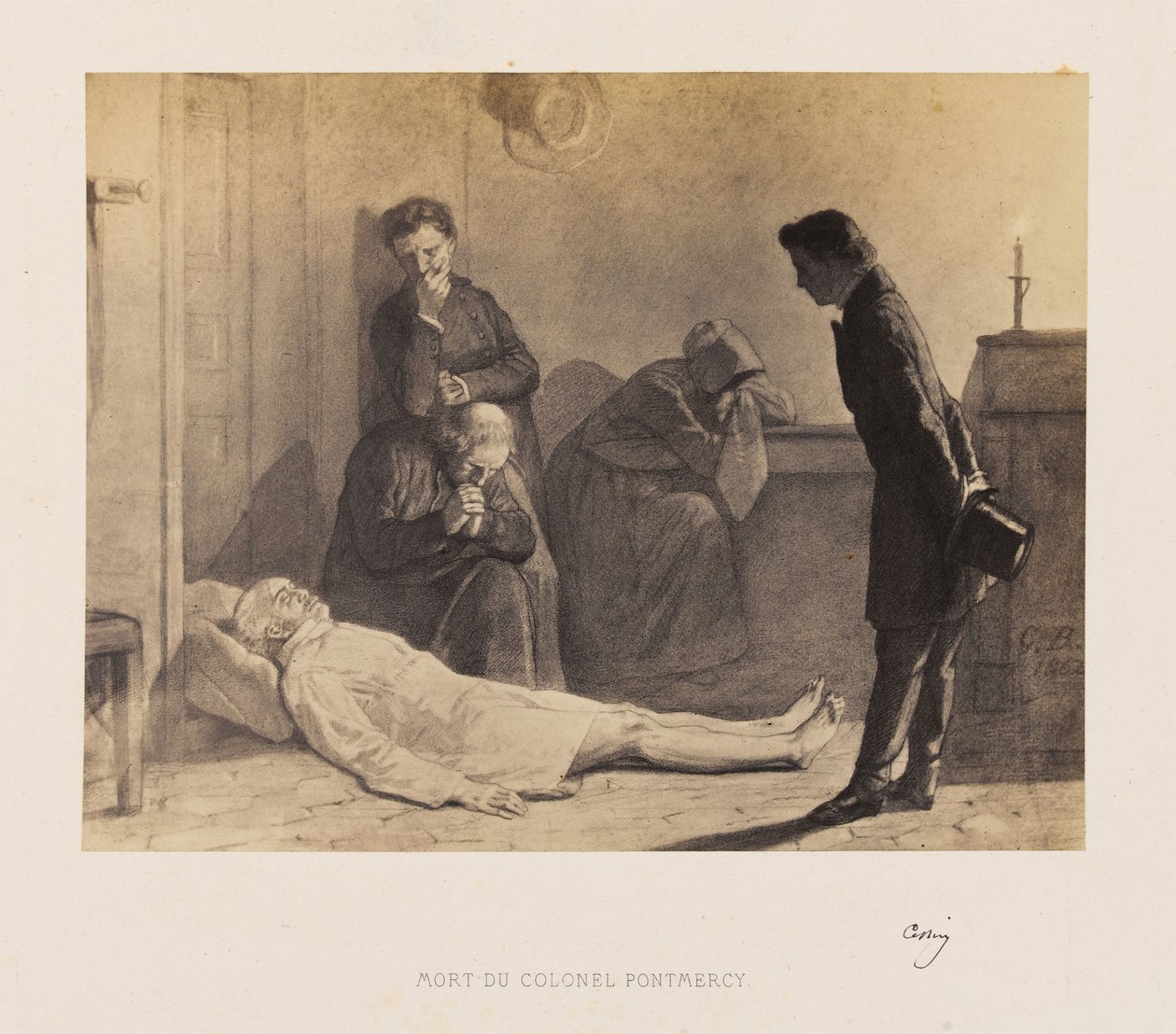 Death of Colonel Pontmercy by Gustave Brion