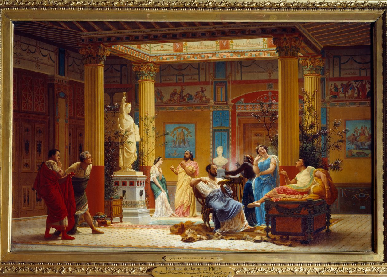 The Repetition of the Player of Flute and La Femme de Diomede in the Atrium of the Maison ...