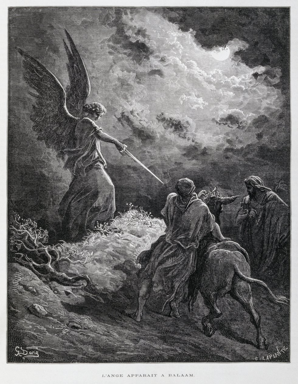 An Angel Met Balaam with a Sword, Illustration from the Dore Bible