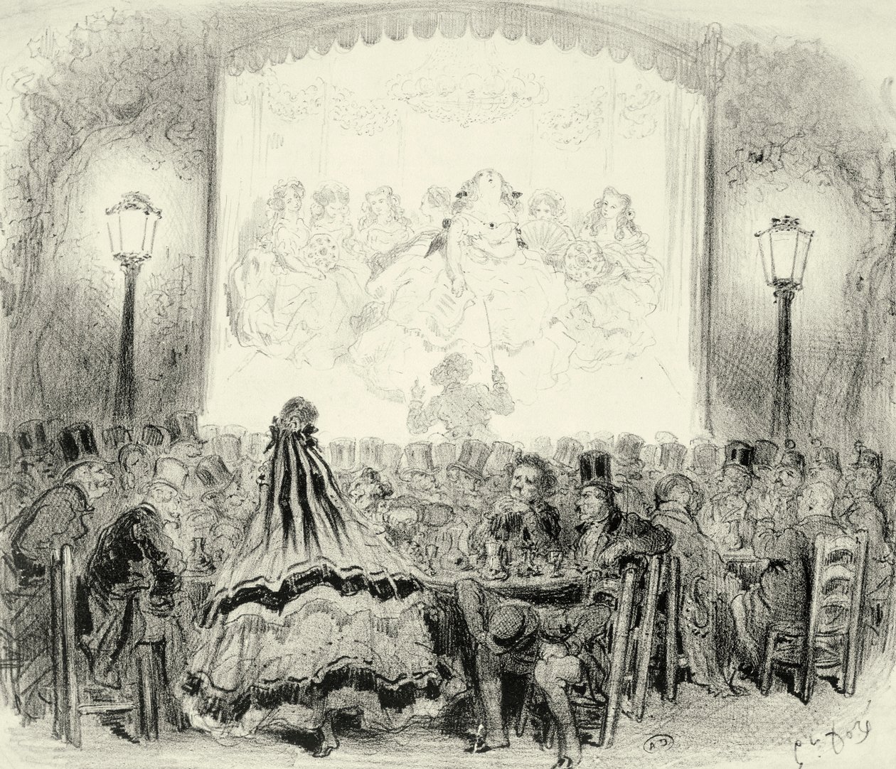 Coffee Concert Hall in France by Gustave Dore