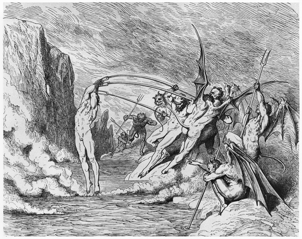 Devils, illustration from 'The Divine Comedy' (Inferno) by Dante ...