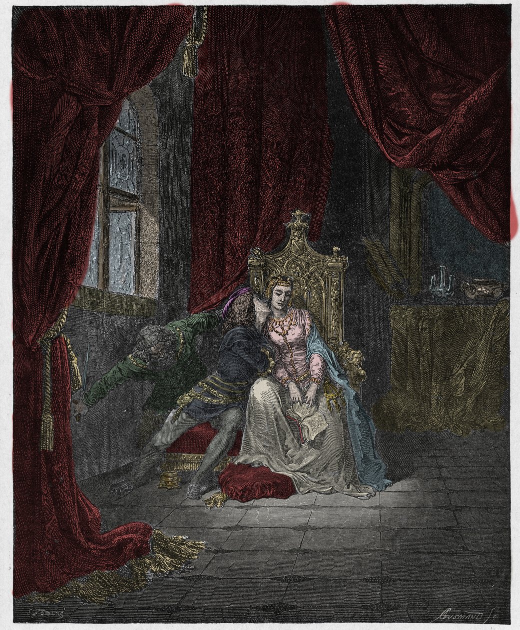 Inferno, Canto 5: Paolo and Francesca, Illustration from 'The Divine ...