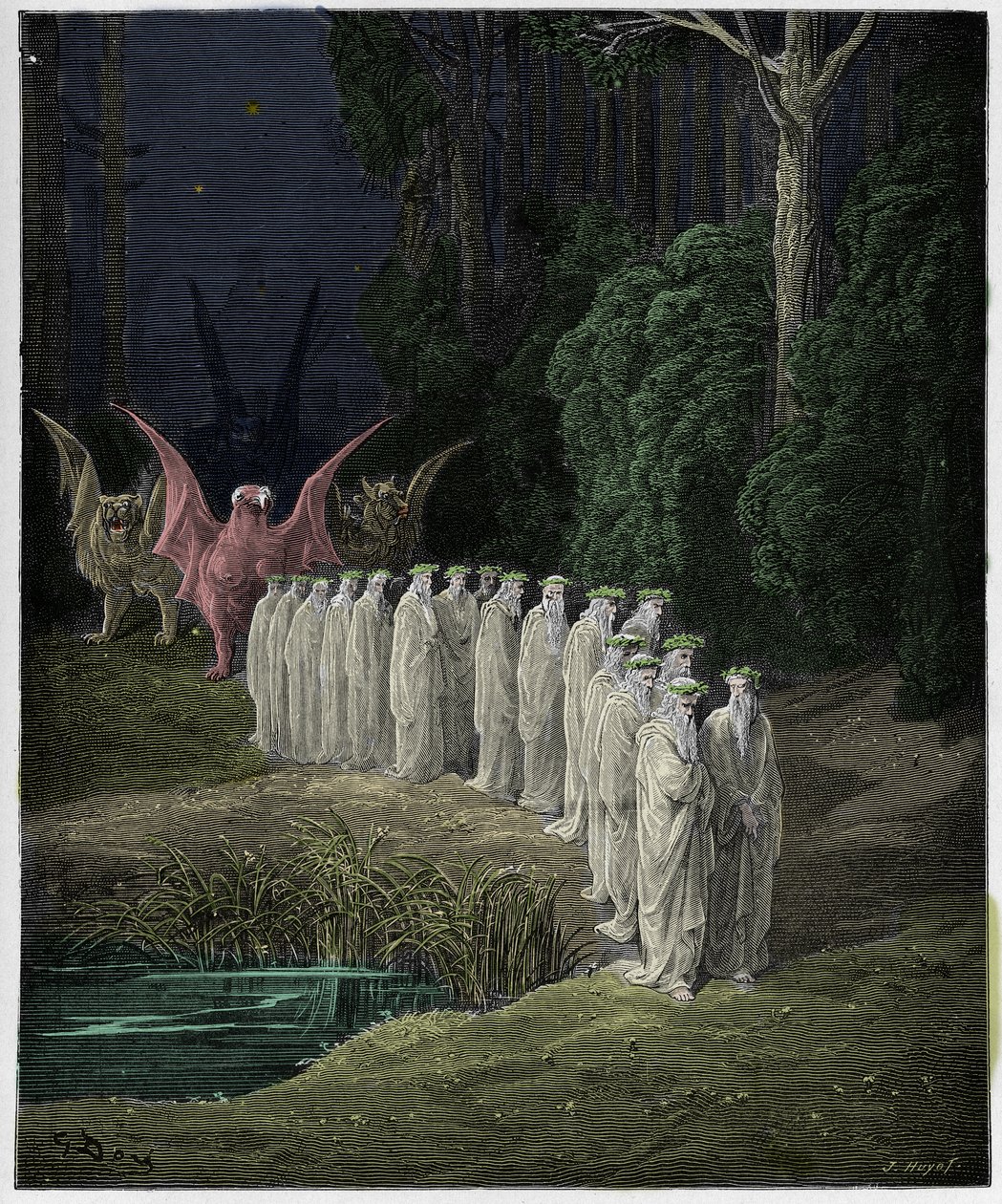 Purgatorio, Canto 29: The 24 elders in the apocalyptic procession (illustration from The Divine ...