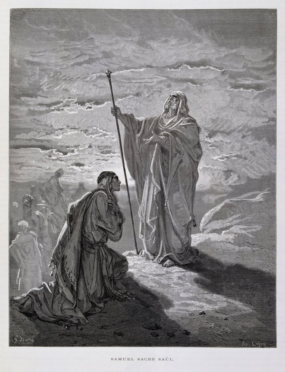 Samuel Anoints Saul as First King of Israel (Illustration from the Dore ...