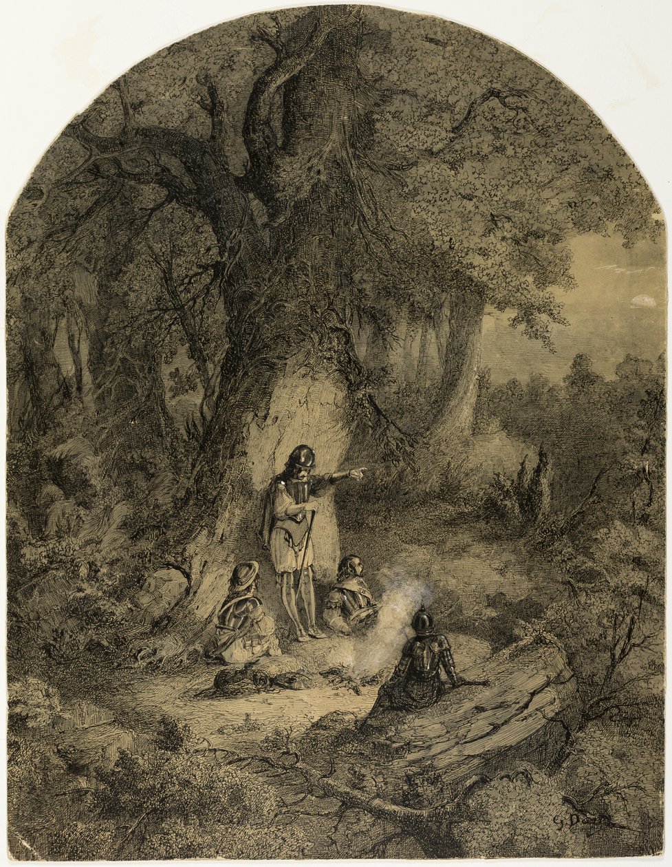 Soldiers under a Tree by Gustave Dore: Buy fine art print