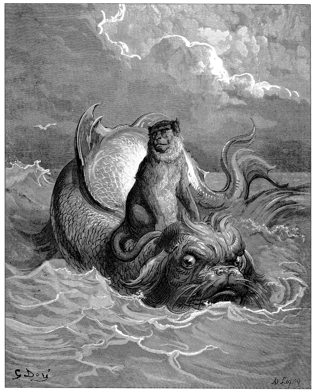 The Monkey and the Dolphin: Fable, Fables by Jean de La Fontaine ...
