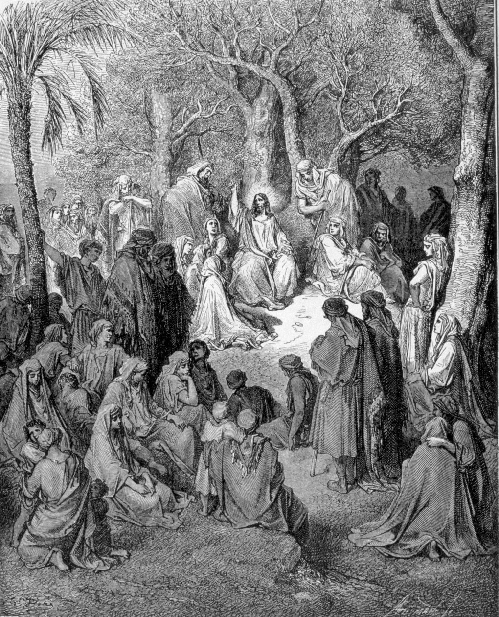 Disciple Sermon Sermon On Mount Linear Icon. Jesus Christ And