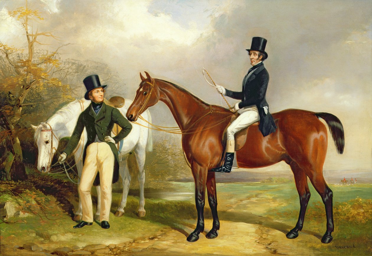 Two Gentlemen Out Hunting by Henry Barraud: Fine art print