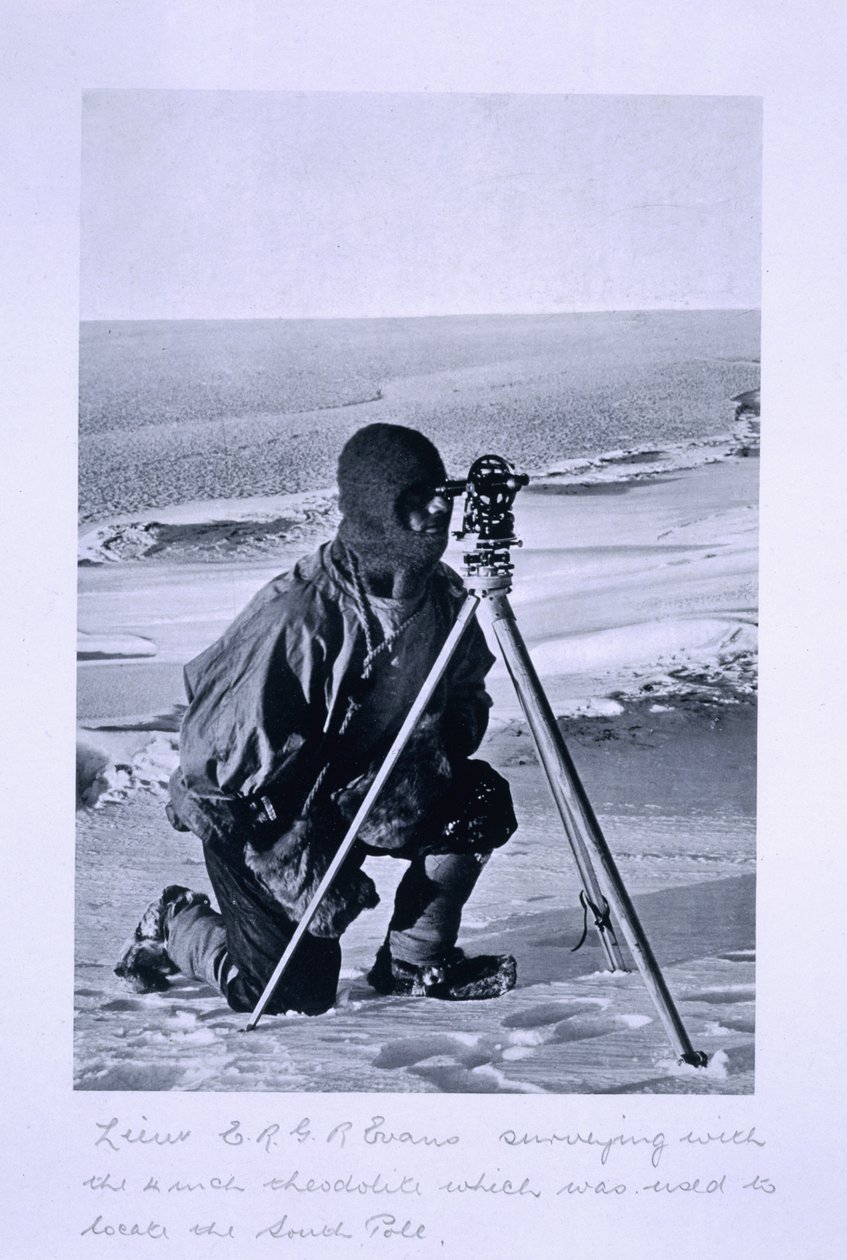 Lt. Evans Surveying with the 4 Inch Theodolite Used to Locate the South ...