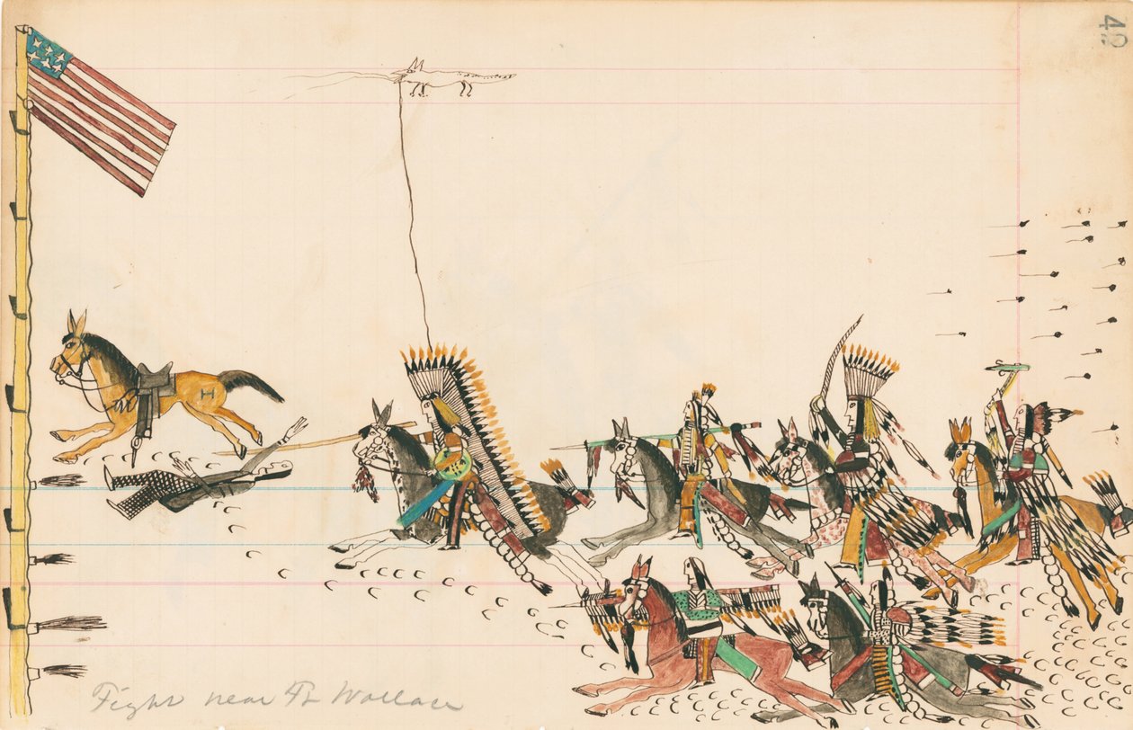 Fight Near Ft. Wallace, 1874-75 by Howling Wolf