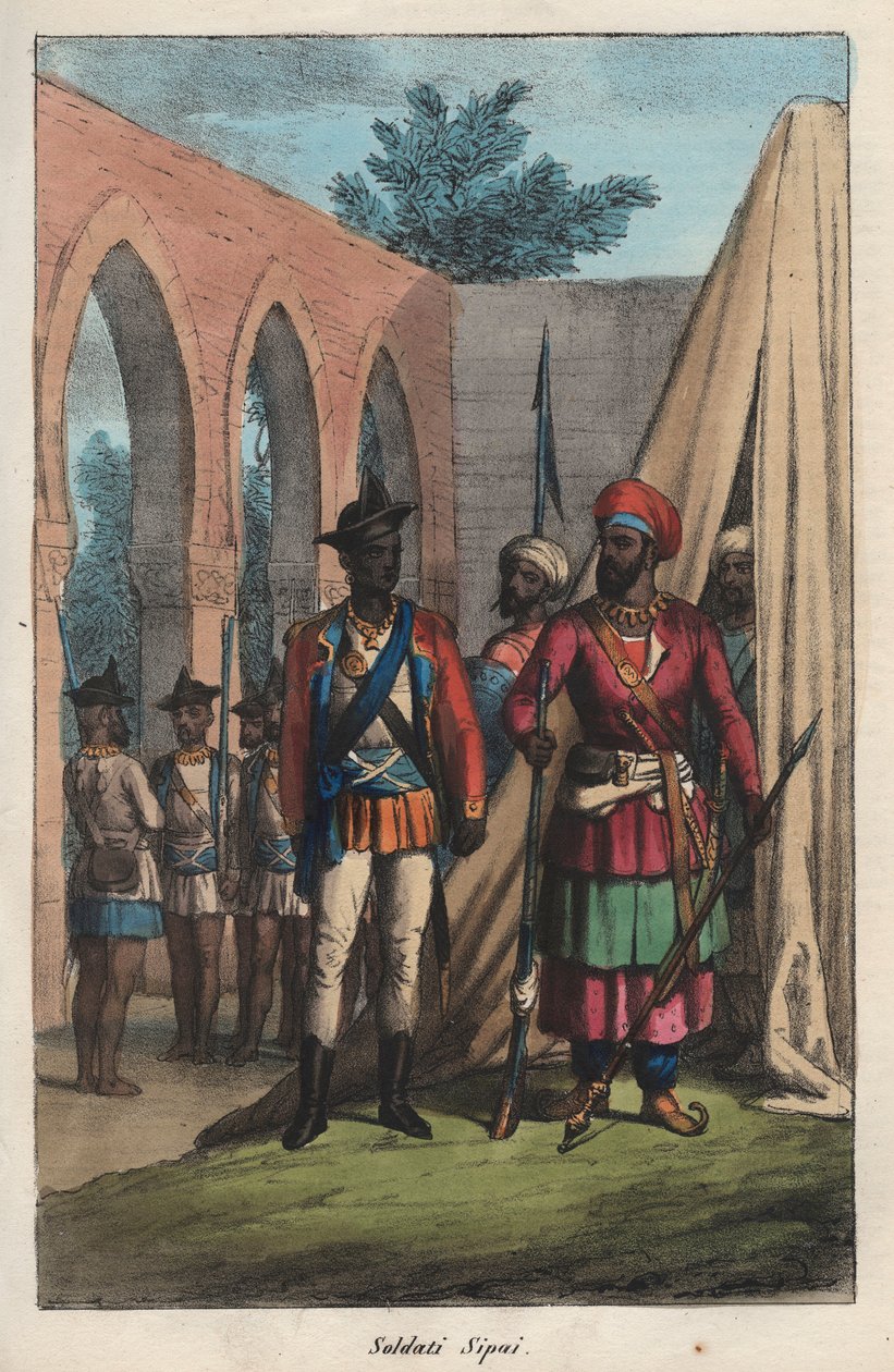 Indian Sepoy (engraving) by Italian School: Fine art print