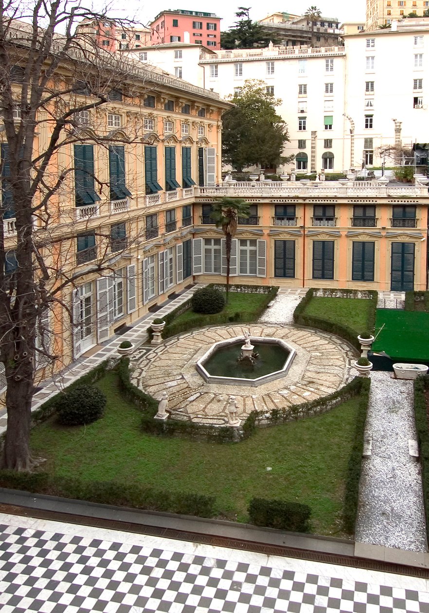 Italian Mansion Courtyard