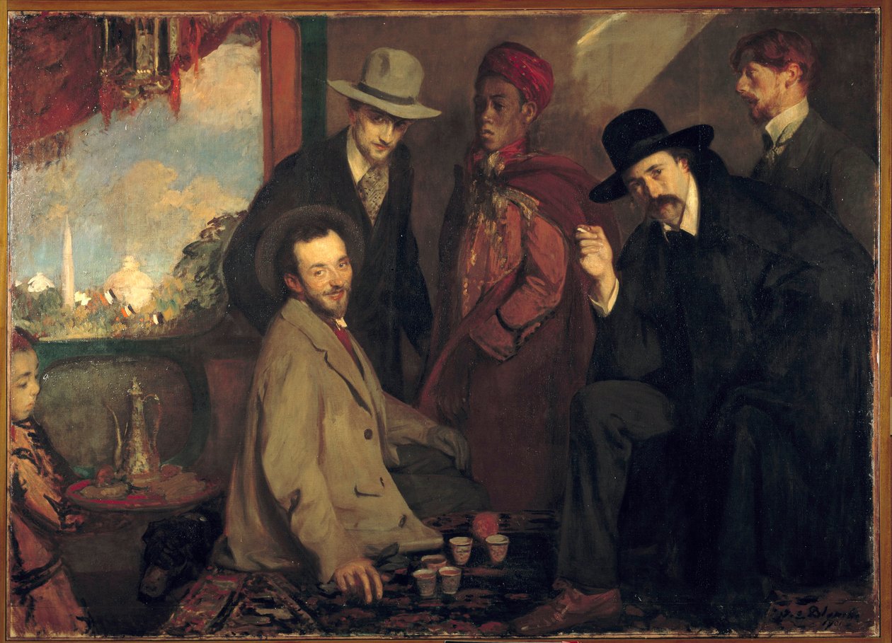 Andre Gide and His Friends at the Cafe Maure of the World Exposition of ...