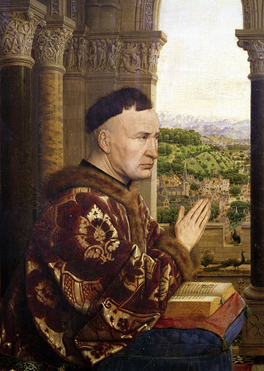 The Rolin Madonna (detail) by Jan van Eyck: Fine art print