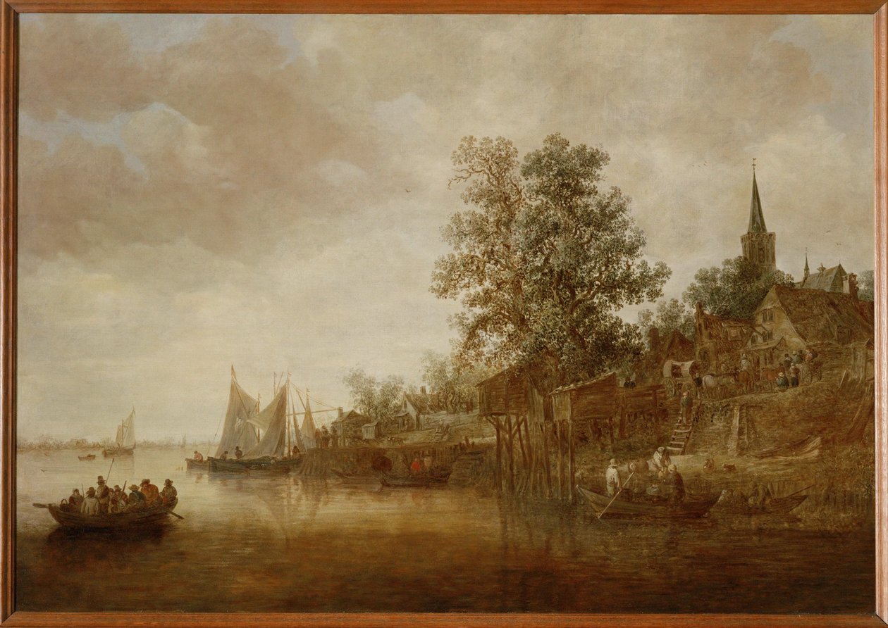 River Landscape by Jan Josephsz van Goyen: Fine art print