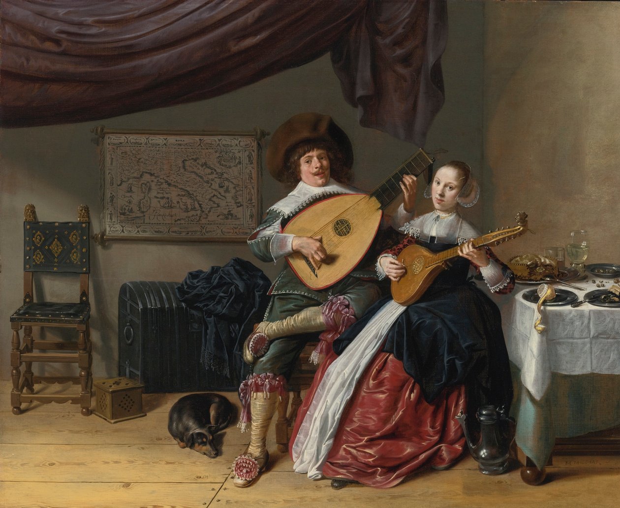 The Duet: A Self Portrait of the Artist with His Wife, Probably Their ...