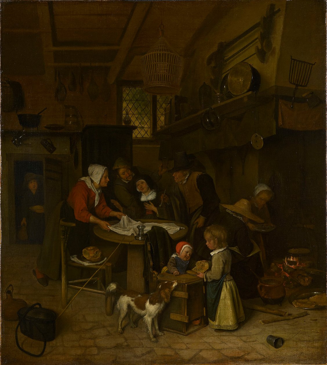 A Scene in a Peasant Kitchen with a Servant Laying the Cloth
