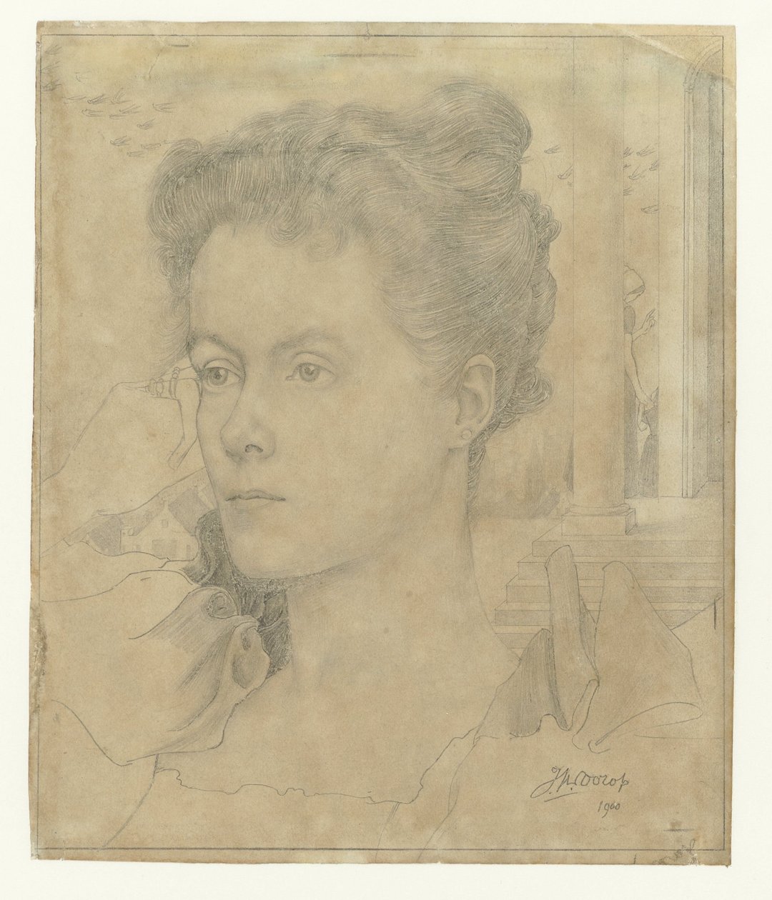 Portrait of Jan Toorop's Wife Annie Hall or Her Sister Janet Hall