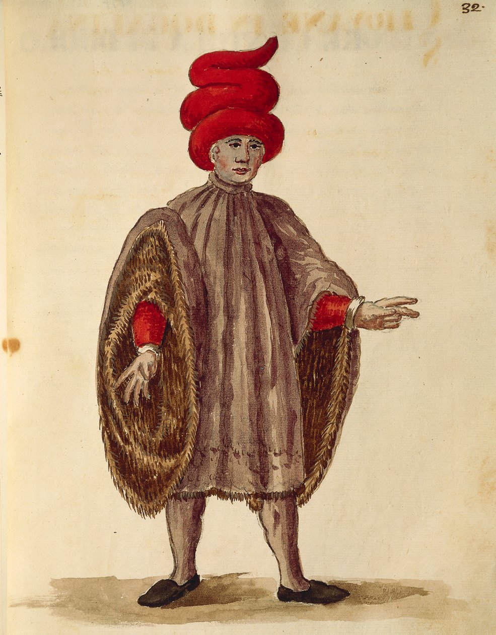 Young man wearing 'Dogalina', formal robe with wide sleeves, from Gli ...