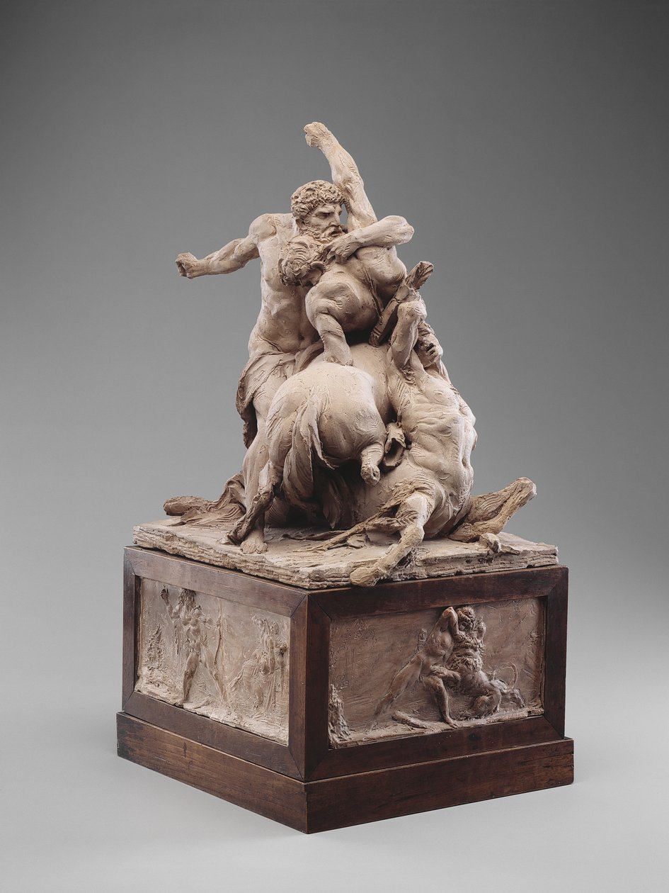 Hercules Fighting Two Centaurs by Jean Baptiste Stouf