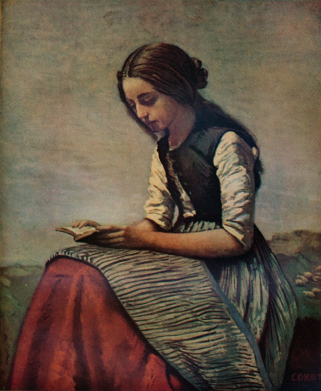 The Little Reader or Young Shepherdess Sitting and Reading