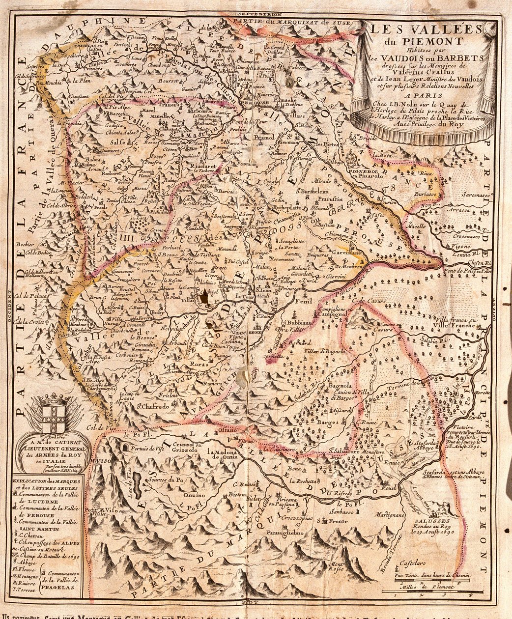 Map of the Piedmont (Italy) by Jean-Baptiste Nolin