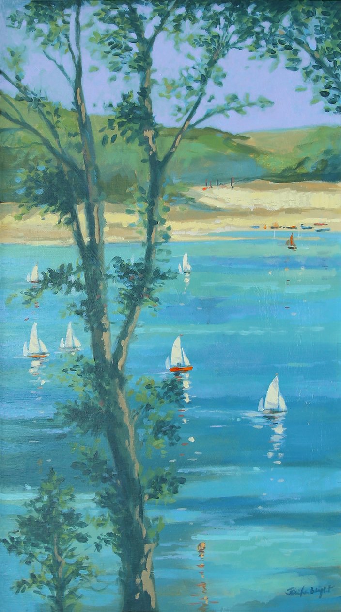 Salcombe Through The Trees by Jennifer Wright