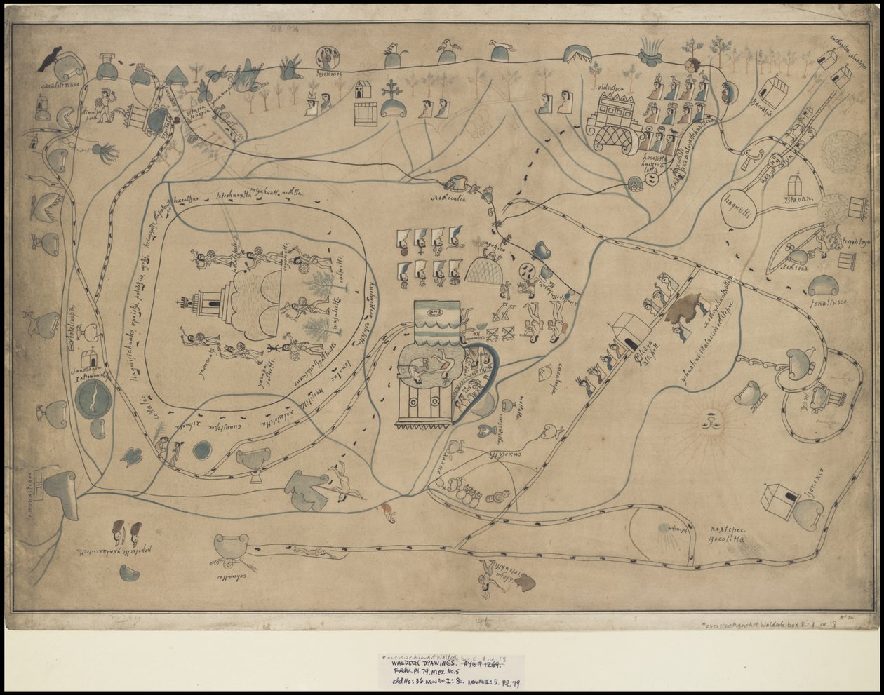 A collection of Waldeck's original artwork of Mesoamerica, Box 18 of 22