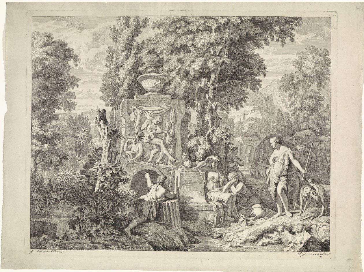 Landscape with a Fountain and Diana and Her Nymphs (series title)