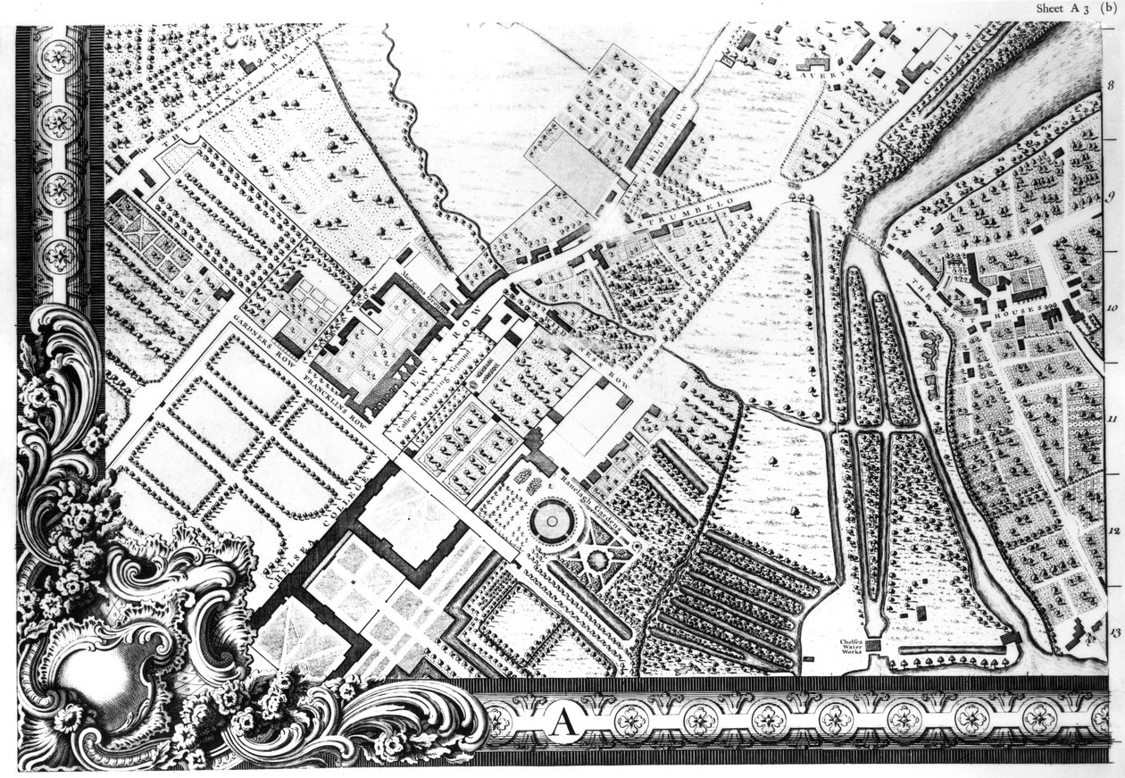 A Map of Chelsea, 1746 by John Rocque: Buy fine art print