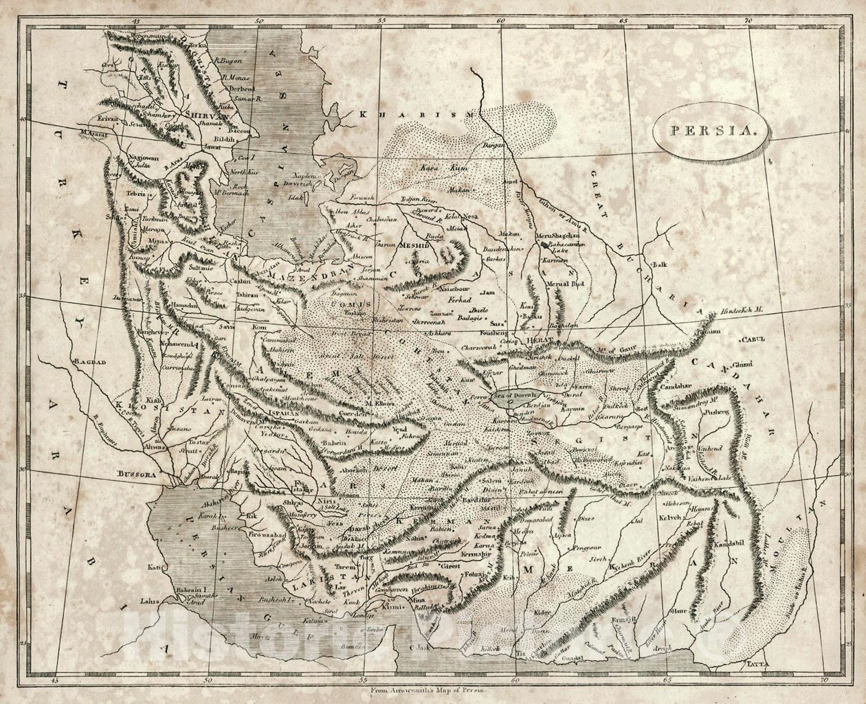 Arrowsmith's Map of Persia, 1819 by John Arrowsmith