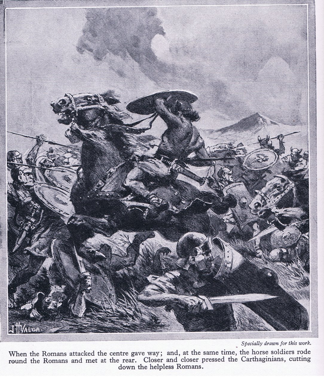 The Battle of Cannae 216 BC. The Roman Army Was All But Destroyed