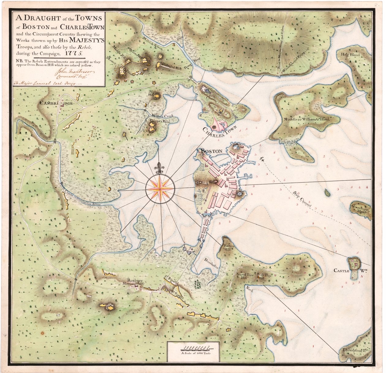 A Map of Boston by John Montresor: Buy fine art print