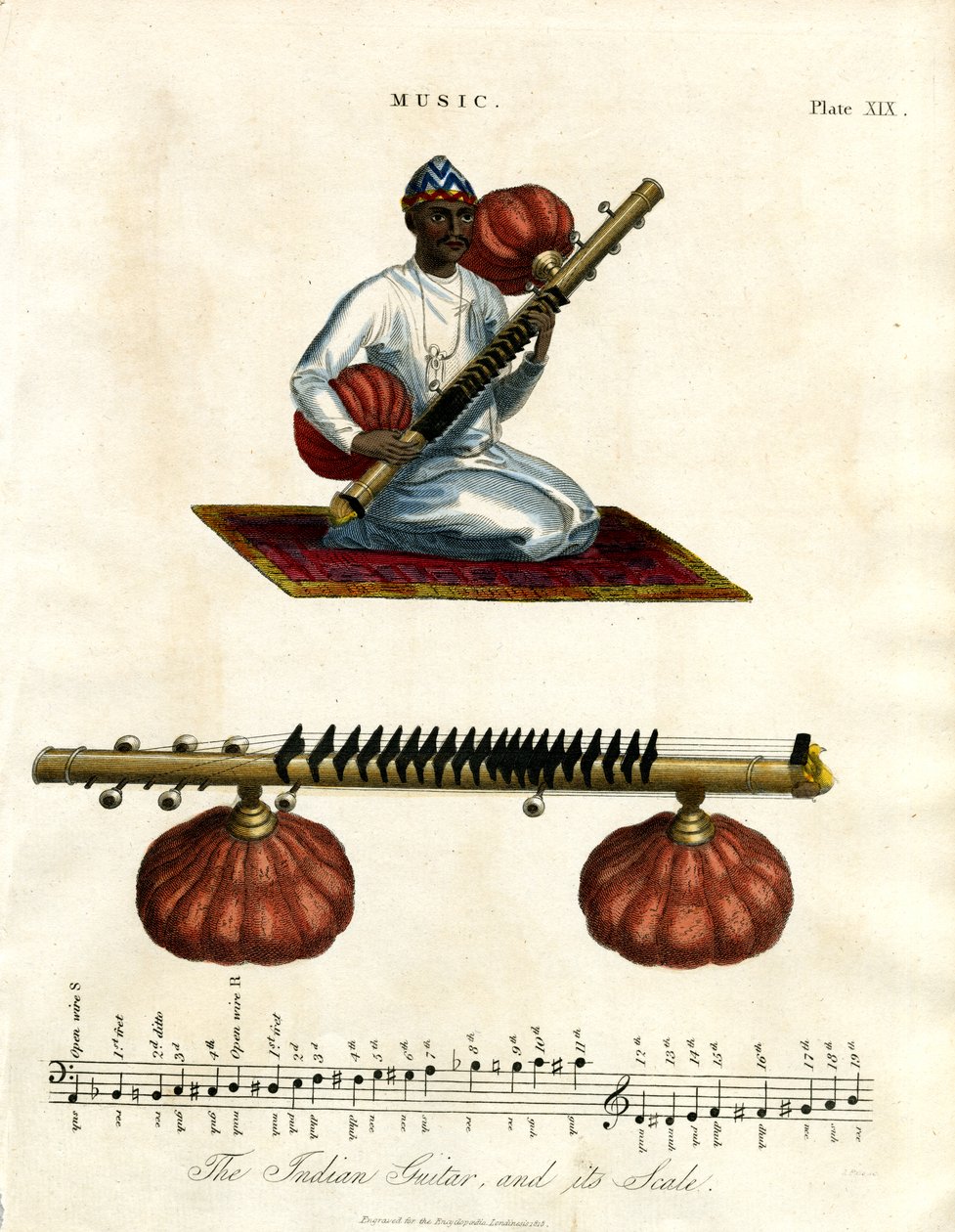 Indian Sitar and its Scale by John Pass: Fine art print