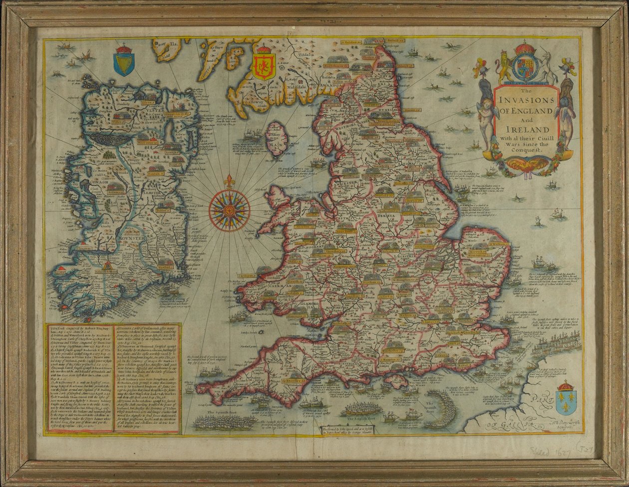 Map Depicting The Invasions of England and Ireland With All Their Civil ...