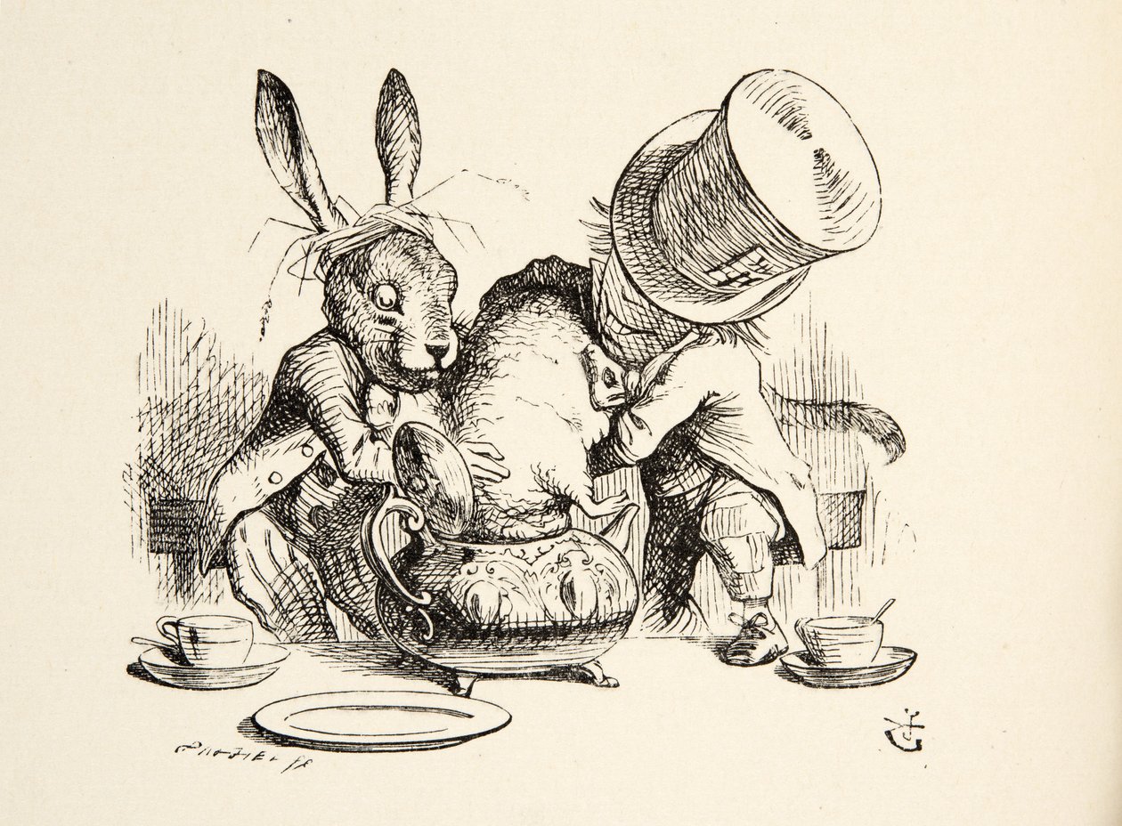 The Mad Hatter and the March Hare Putting the Dormouse in the Teapot ...