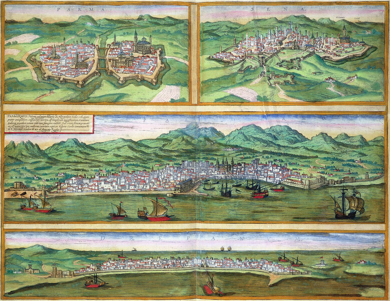 Sicily Map Drepanum Old Map Of Sicily Sicilia Italy 1600 Vintage Map