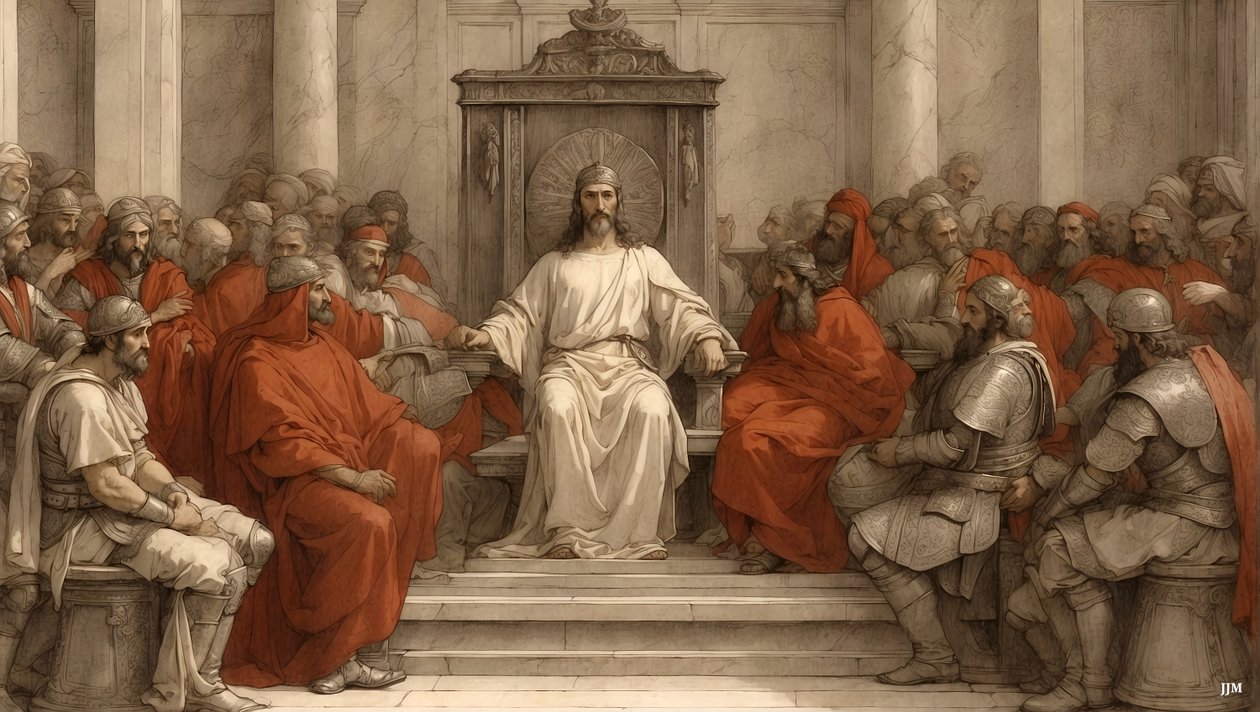 Jesus Pilate on the Judgment Seat 01 by Josef Johann Michel