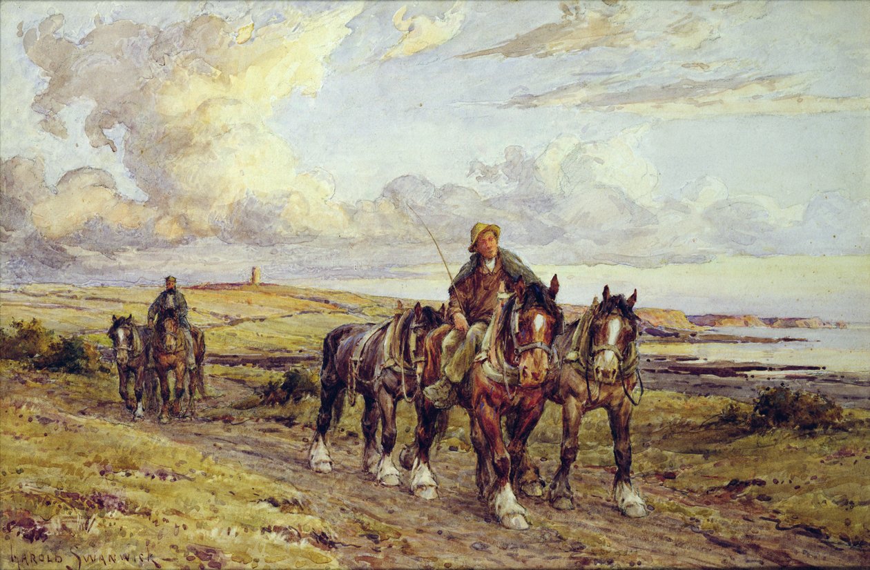 The Plough Team by Joseph Harold Swanwick: Fine art print