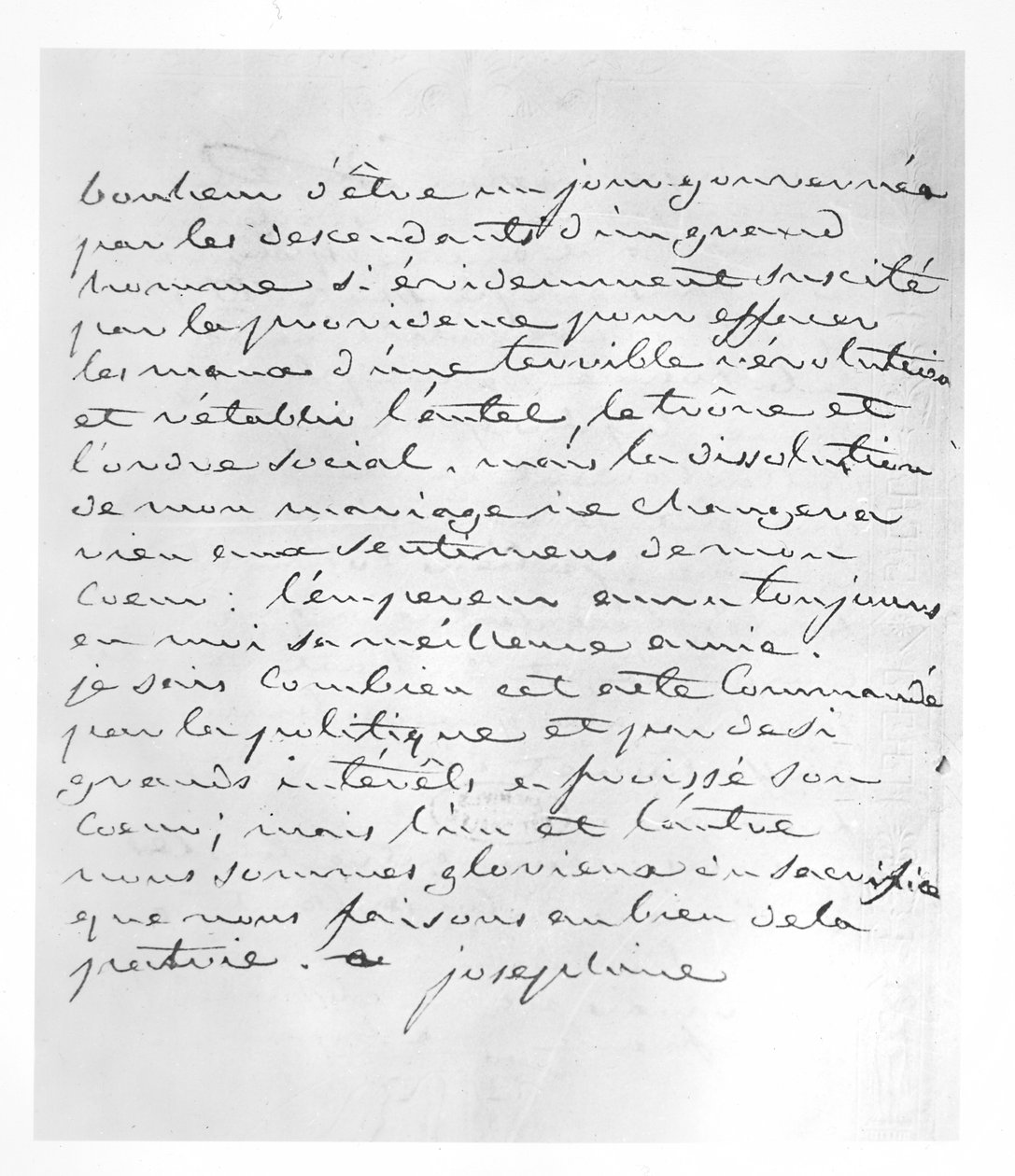 Letter from Empress Josephine Giving Her Consent to the Annulment of ...